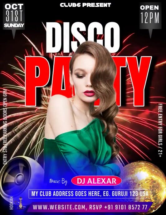 Black Maximalist Disco Party Ads Flyer (us Le Templat | PosterMyWall