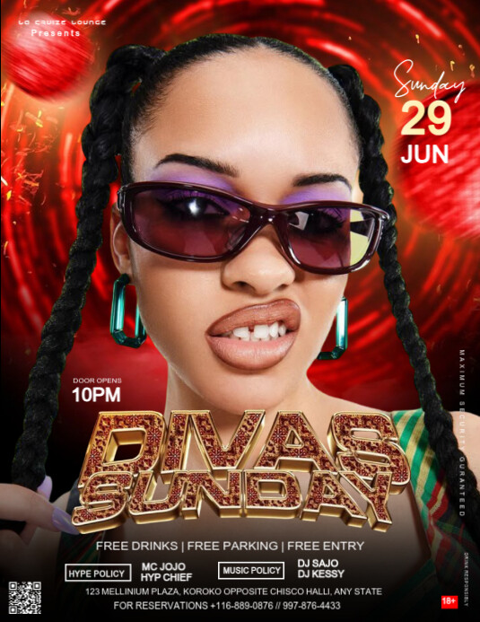 Copy of Black Maximalist Divas Sunday Flyer (us Letter) | PosterMyWall