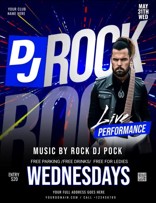 Black Maximalist Dj Rock Night Party Flyer (u Template | PosterMyWall