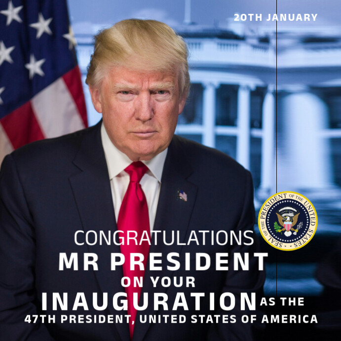 Black Maximalist Donald Trump's Inauguration Instagram Post Template ...
