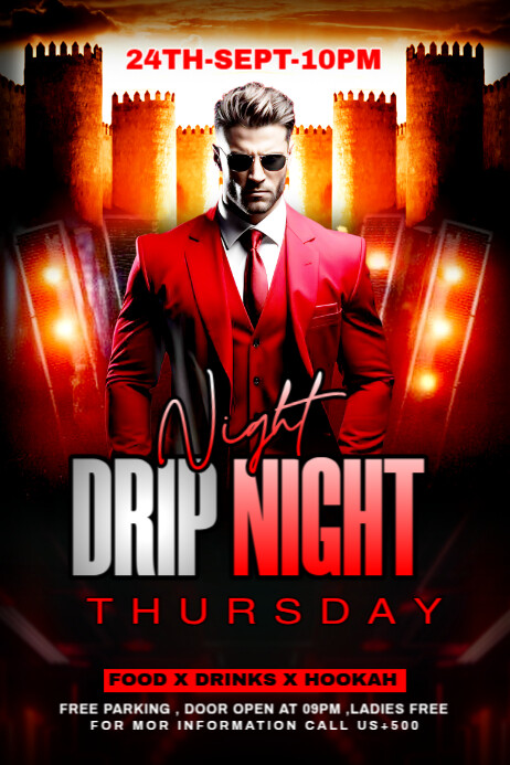 Copy of Black Maximalist Drip Night Party Flyer Banner 4' × 6 ...
