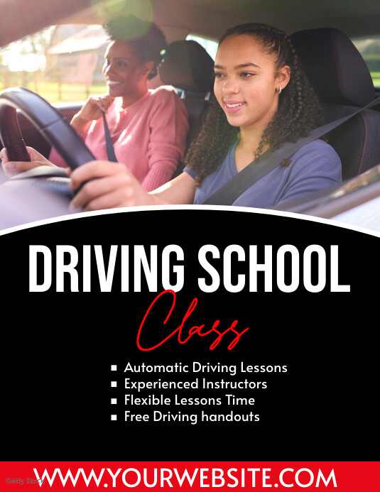 Black Maximalist Driving School Class Flyer ( Template | PosterMyWall