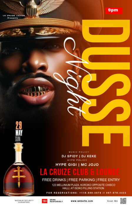Copy of Black Maximalist Dusse Night Half Page Wide | PosterMyWall