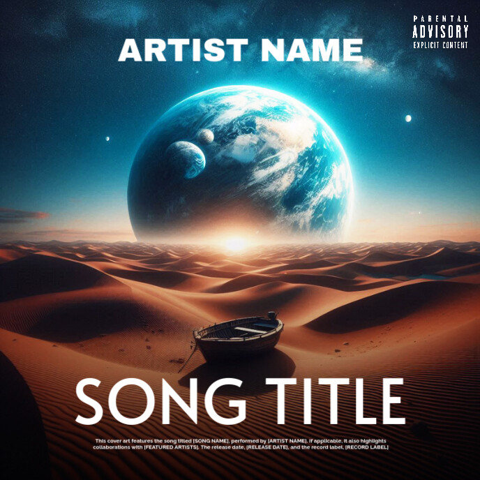 Black Maximalist Earth Desert Album Cover Template | PosterMyWall