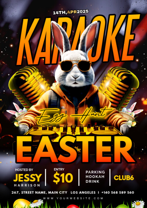 Copy of Black Maximalist Easter Karaoke A4 | PosterMyWall
