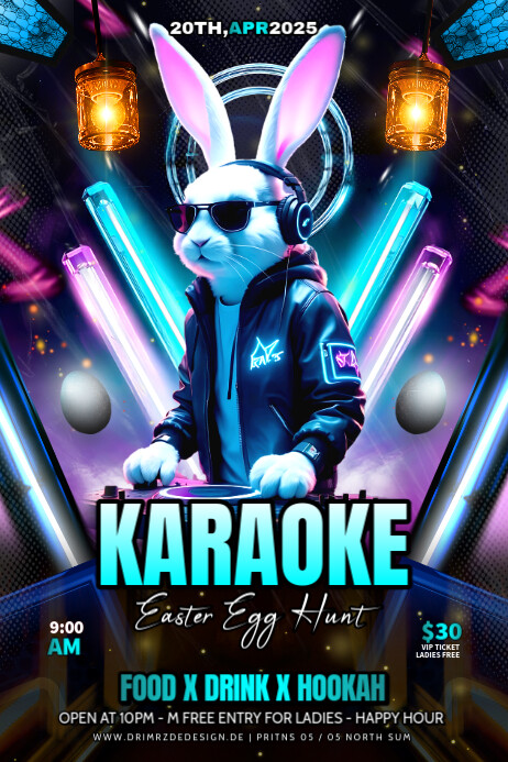 Copy of Black Maximalist Easter Karaoke Poster | PosterMyWall