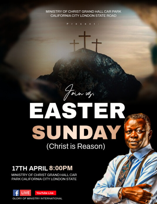 Copy of Black Maximalist Easter Sunday Church Program Information Flyer (us Letter) | PosterMyWall