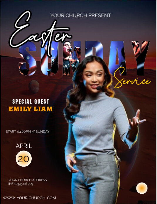 Copy of Black Maximalist Easter Sunday Service Flyer (us Letter ...