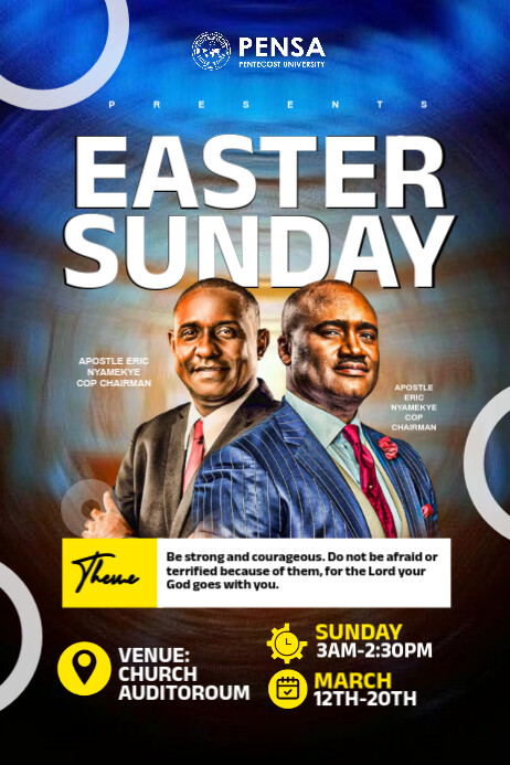 Copy of Black Maximalist Easter Sunday Service Poster | PosterMyWall
