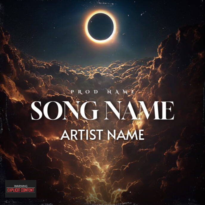 Black Maximalist Eclipse Album Cover Template | PosterMyWall