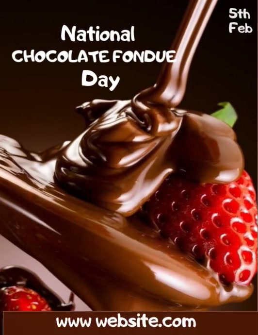 Black Maximalist Editable National Chocolate Fondue Video Day 2025 ...