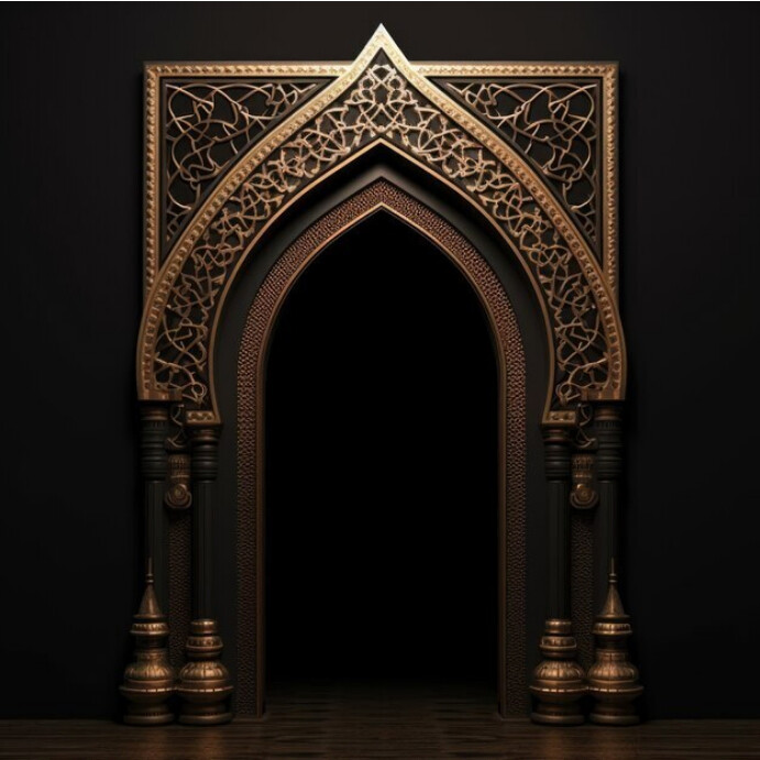 Black Maximalist Elegant Islamic Arch Design Instagram Post Templat ...