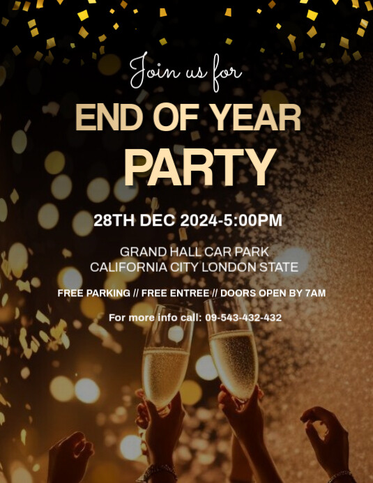 Copy of Black Maximalist End Of The Year Party Invitation Template ...