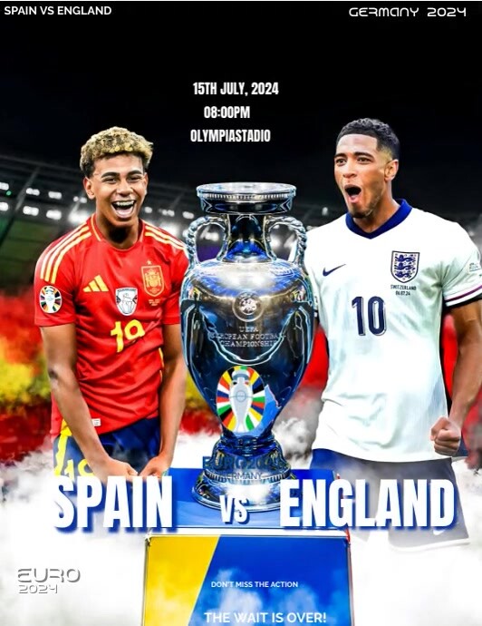 Copy of Black Maximalist Euro 2024 Spain Vs England F | PosterMyWall