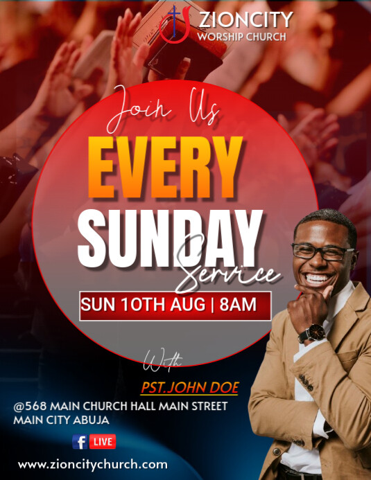 Black Maximalist Every Sunday Church Invitation Service Flyer (us ...