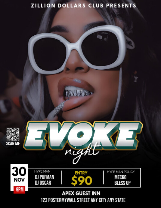 Copy of Black Maximalist Evoke Night Flyer (us Lette | PosterMyWall