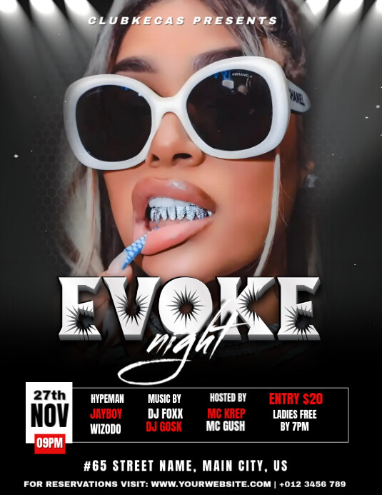 Copy of Black Maximalist Evoke Night Party Flyer (us | PosterMyWall