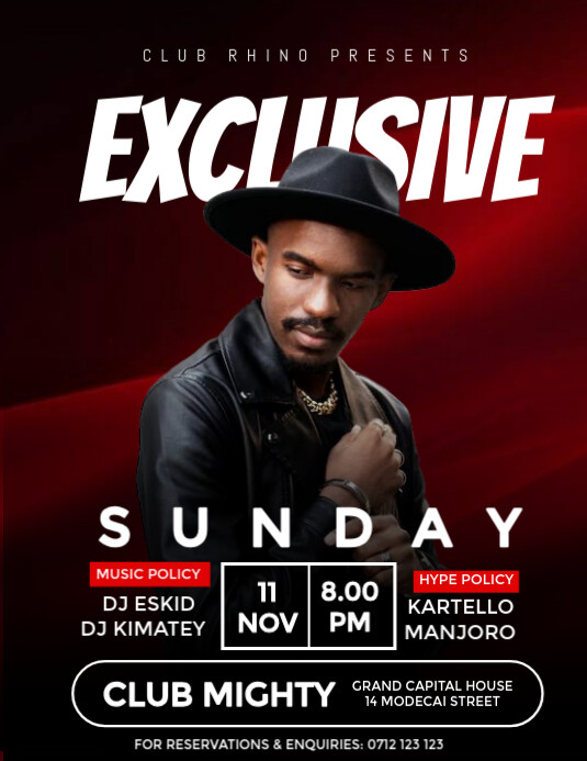 Black Maximalist Exclusive Club Event Flyer (us Letter) Template | PosterMyWall