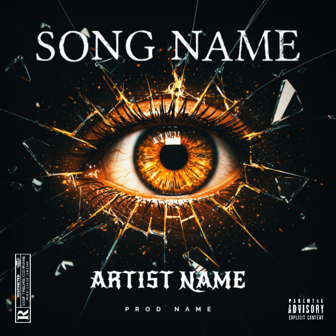 Black Maximalist Eyes Contact Glass Album Cover Template | PosterMyWall