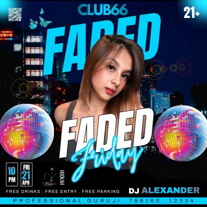 Copy of Black Maximalist Faded Friday Night Square ( | PosterMyWall