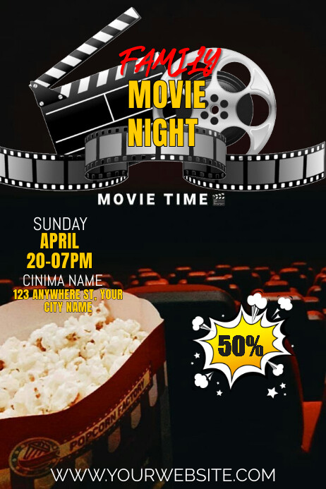 Plantilla de Black Maximalist Family Movie Night Poster | PosterMyWall