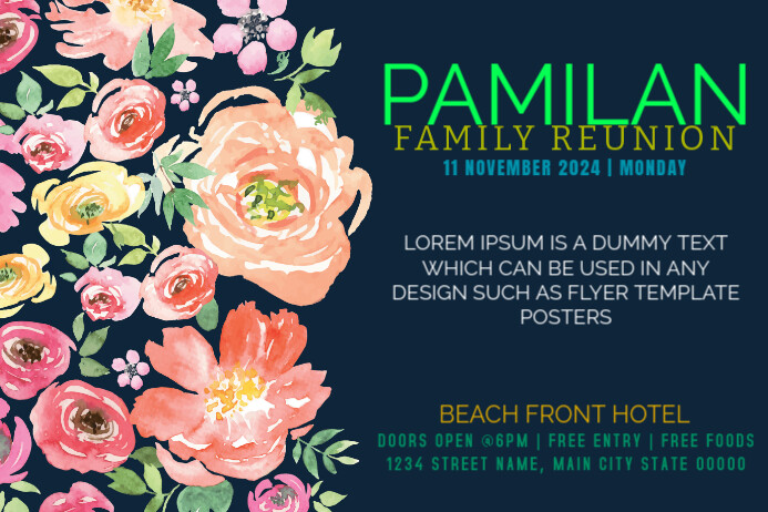 Black Maximalist Family Reunion Poster Template | PosterMyWall