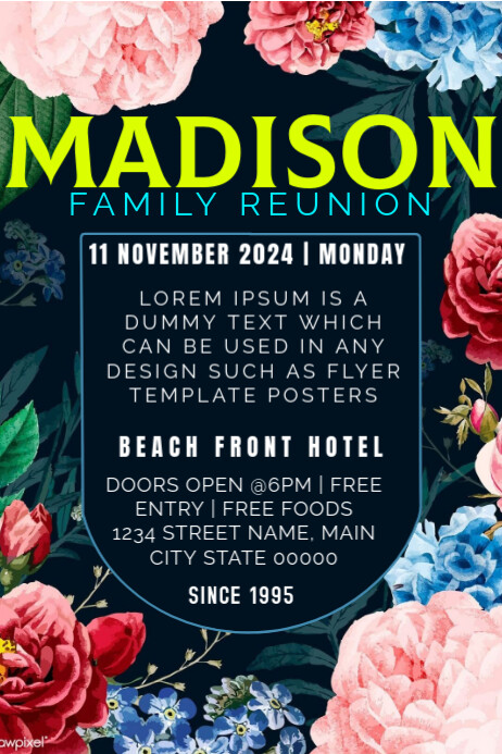 Black Maximalist Family Reunion Poster Template | PosterMyWall