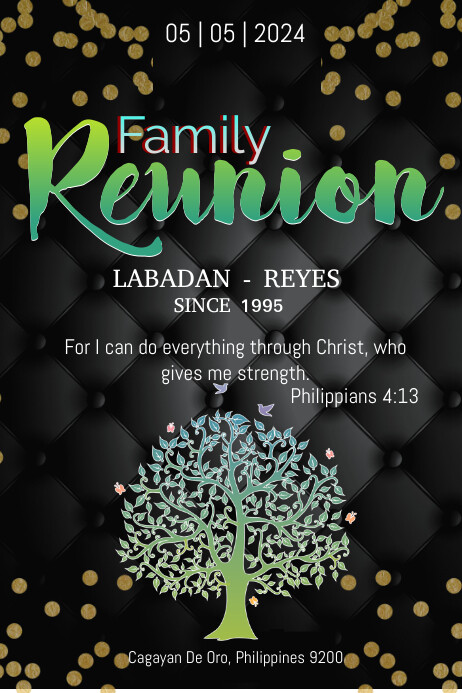 Black Maximalist Family Reunion Poster Template | PosterMyWall