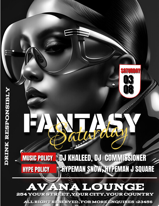 Black Maximalist Fantasy Saturday Flyer (us L Template | PosterMyWall