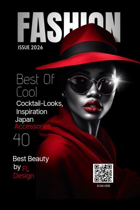 Black Maximalist Fashion Magazine Cover Poster Template | PosterMyWall