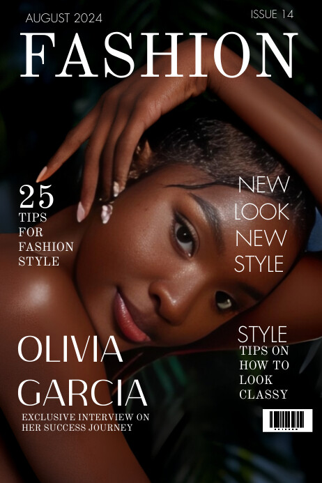 Black Maximalist Fashion Magazine Cover Templ Template | PosterMyWall