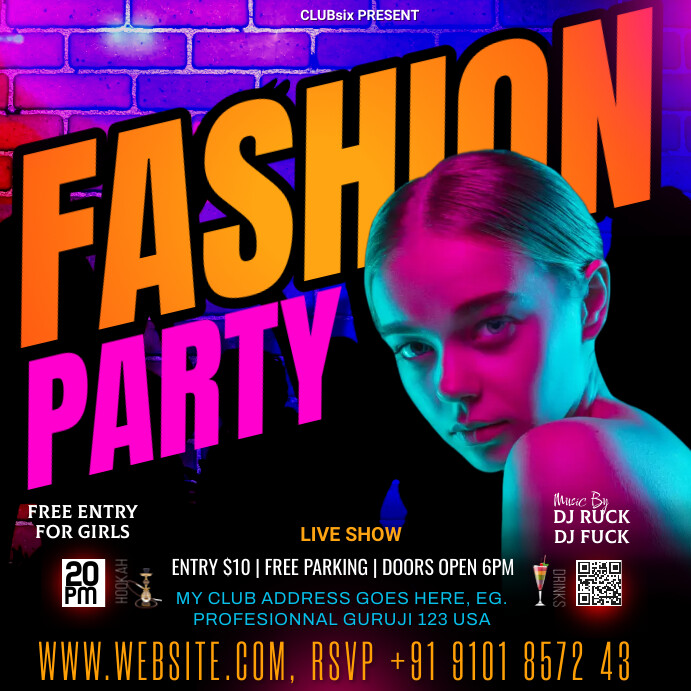 Copy of Black Maximalist Fashion Night Party Instagra | PosterMyWall