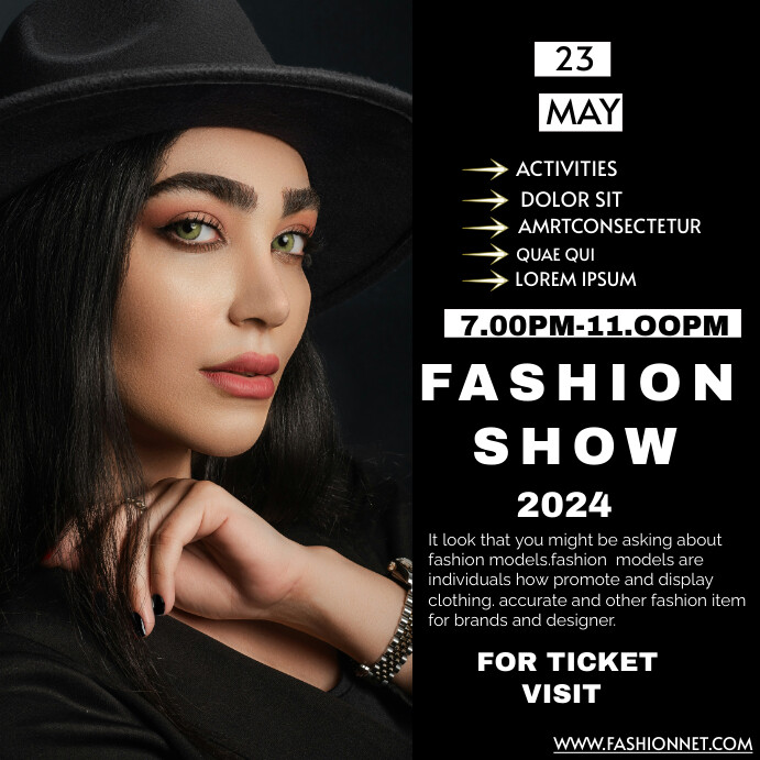 Black Maximalist Fashion Show Instagram Post Template | PosterMyWall