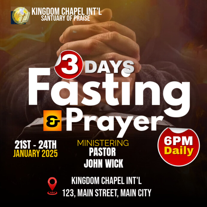 Black Maximalist Fasting And Prayer Instagram Post Template | PosterMyWall
