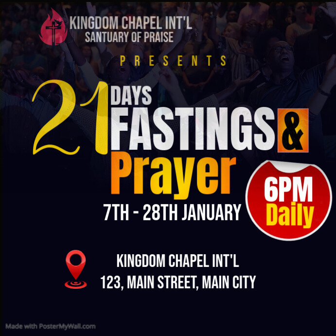 Black Maximalist Fasting And Prayer Instagram Post Template | PosterMyWall