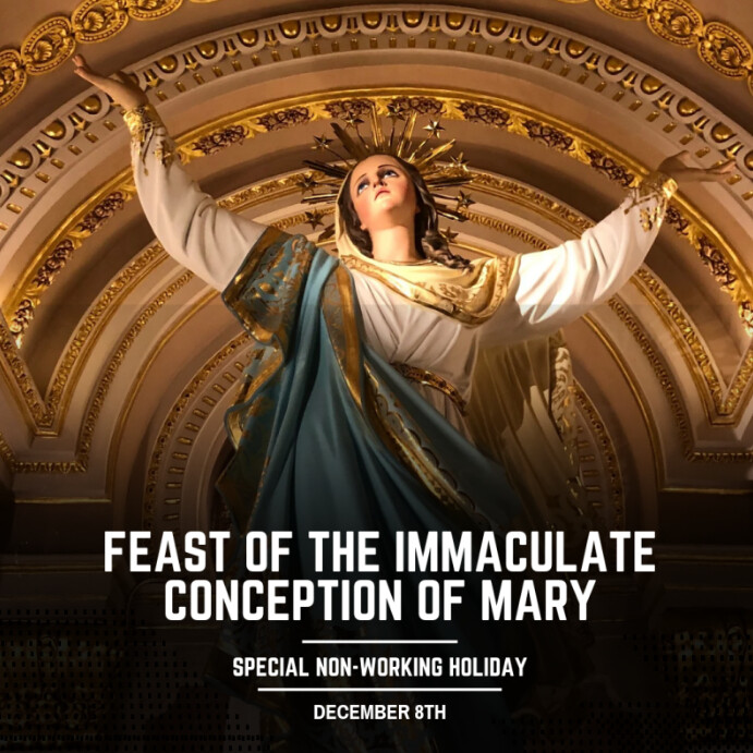 Black Maximalist Feast Of The Immaculate Conception Instagram Post Template | PosterMyWall