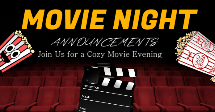 Black Maximalist Film Movie Night Facebook Ad Template | PosterMyWall