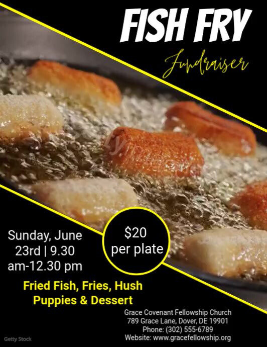 Black Maximalist Fish Fry Flyer (us Letter) Template | PosterMyWall