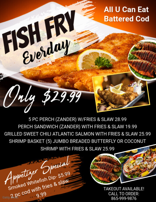 Copy of Black Maximalist Fish Fry Flyer (us Letter) | PosterMyWall