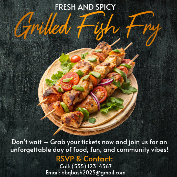 Black Maximalist Fish Fry Instagram Post Template | PosterMyWall