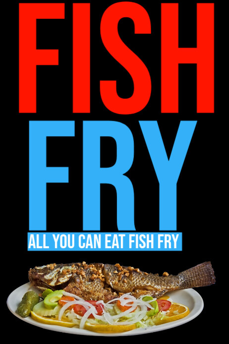 Copy of Black Maximalist Fish Fry Poster | PosterMyWall
