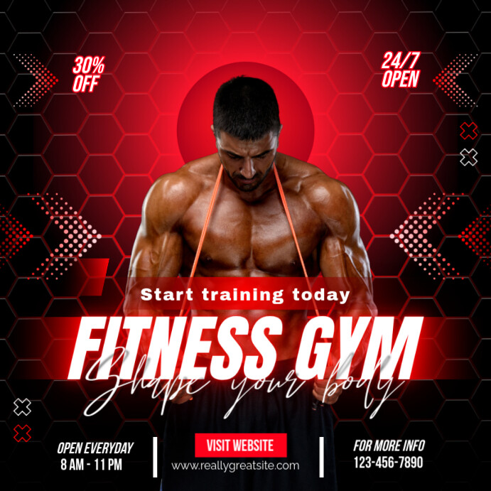 Copy of Black Maximalist Fitness Gym Instagram Post | PosterMyWall