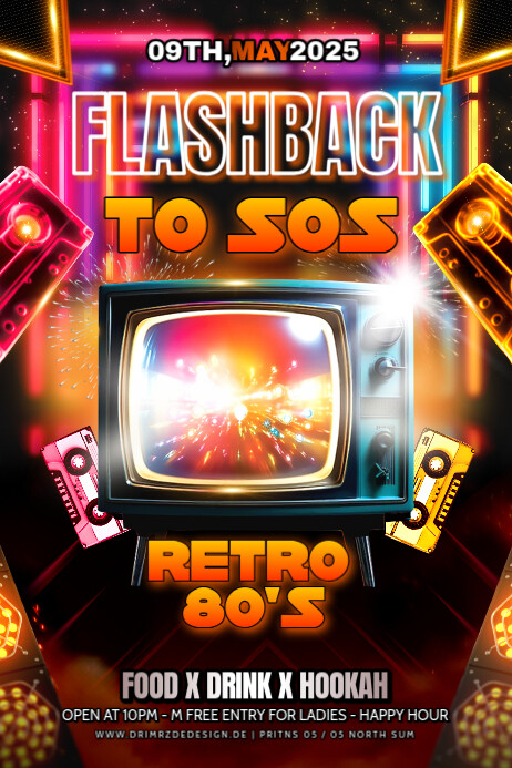 Plantilla de Black Maximalist Flashback Party Flyer Poster | PosterMyWall