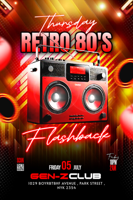 Copy of Black Maximalist Flashback Party Poster | PosterMyWall