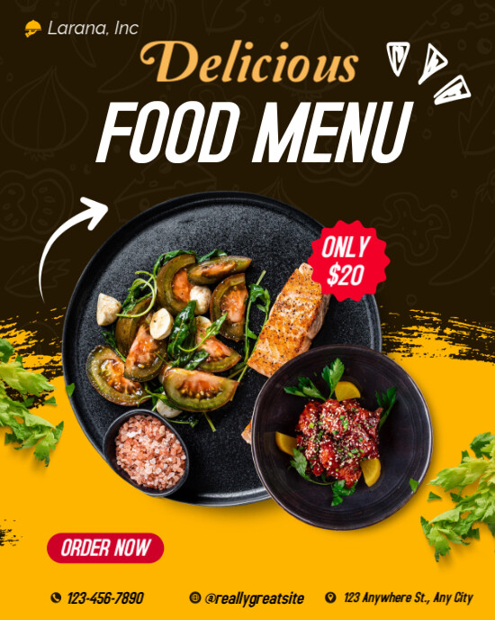 Copy of Black Maximalist Food Menu Instagram Portrait | PosterMyWall