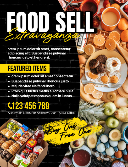 Black Maximalist Food Sell Flyer (us Letter) Template | PosterMyWall