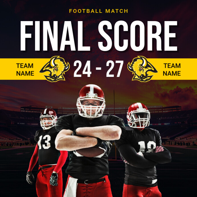 Copy of Black Maximalist Football Final Score Instagram Post | PosterMyWall