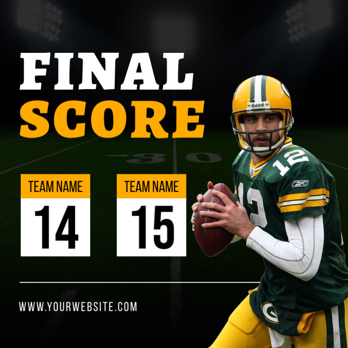 Copy of Black Maximalist Football Final Score Instagram Post | PosterMyWall