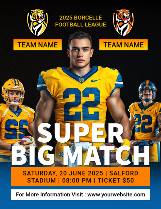 Copy of Black Maximalist Football Flyer (us Letter) | PosterMyWall