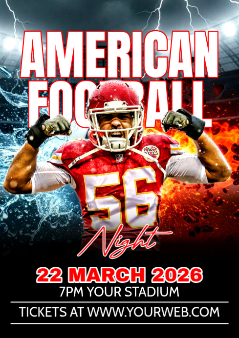 Black Maximalist Football Flyer A3 Template | PosterMyWall